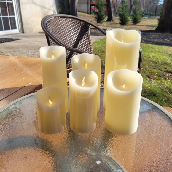 Accents | Flameless Candles Flickering Led Candles Real Wax Pillar ...